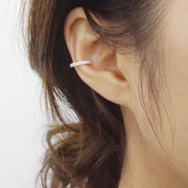 Silver Crystal Ear Cuff,simple Earring,sterling Silver,petite Earrings ...