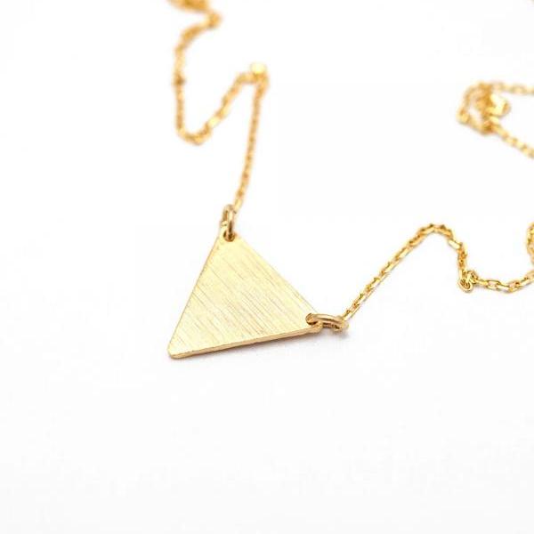 Gold Triangle Necklace,sterling Silver,geometric Jewelry,simple Jewelry ...