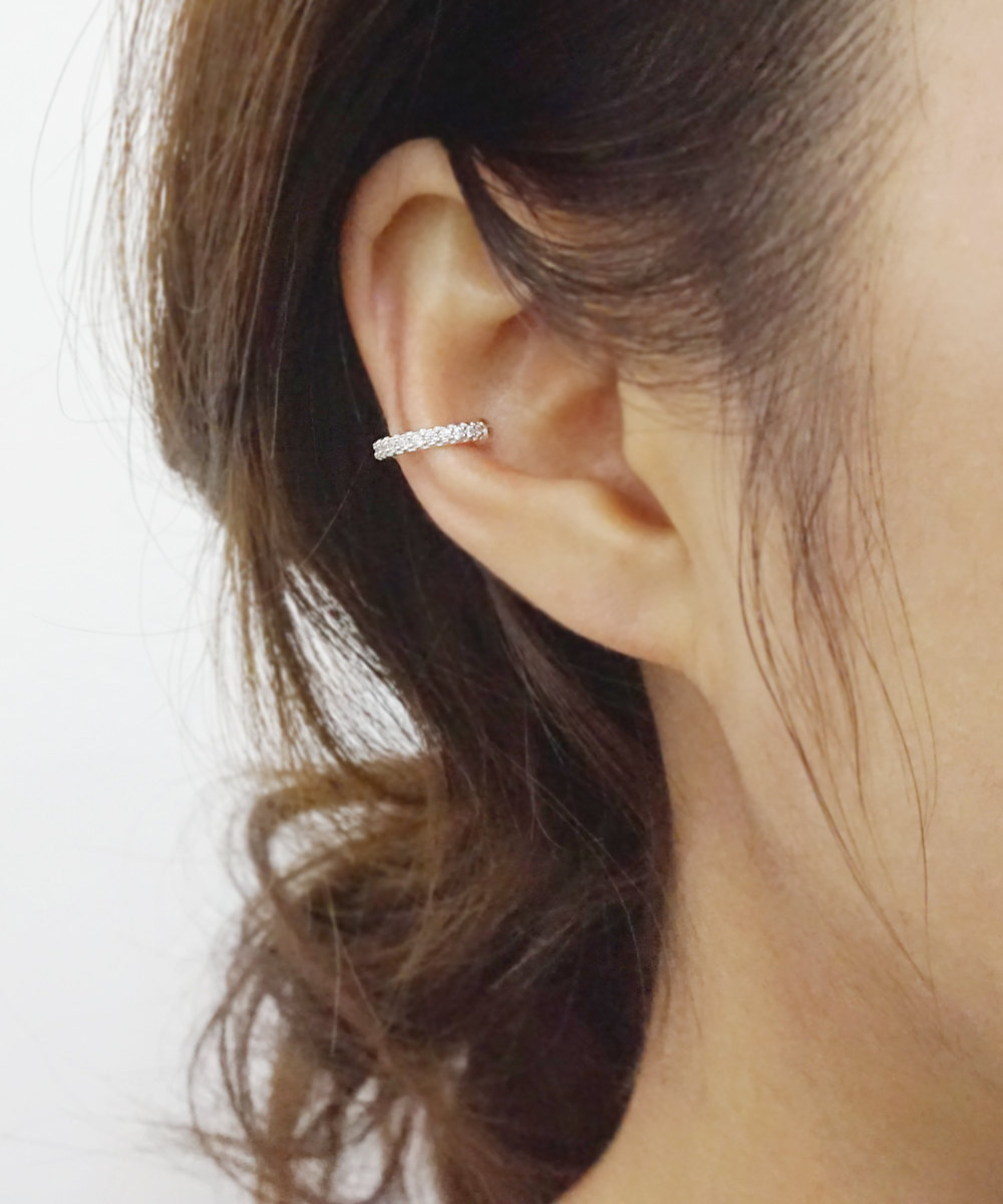 Silver Crystal Ear Cuff,simple Earring,sterling Silver,petite Earrings ...